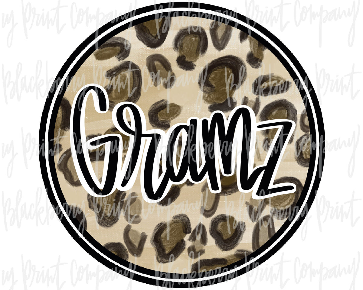 DTF Transfer Leopard Gramz Circle – Blackberry Bottom & CuteTeez