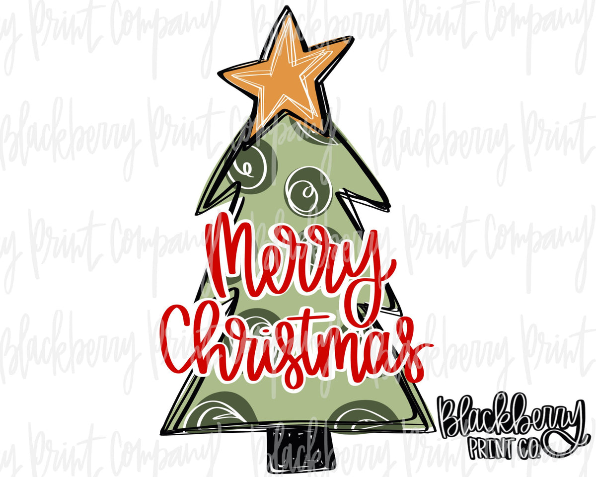 DTF Transfer Merry Christmas Tree – Blackberry Bottom & CuteTeez