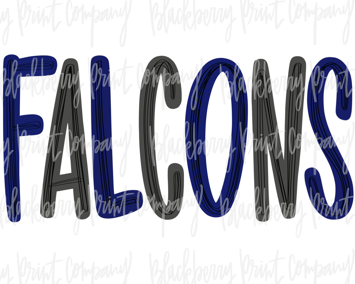 DTF Transfer Falcons Navy Grey – Blackberry Bottom & CuteTeez