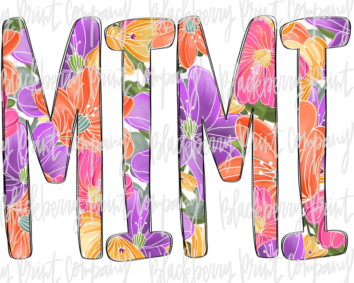 DTF Transfer Mimi Floral Filled – Blackberry Bottom & CuteTeez